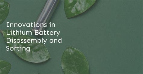 Innovations In Lithium Battery Disassembly And Sorting