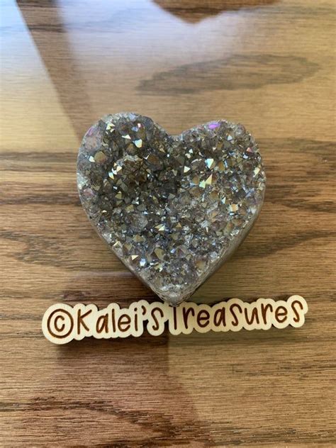 Amethyst Heart Geode With Aura Rocks And Geodes Crystals Etsy