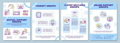 Support Groups Types Brochure Template Stock Vector Illustration Of Flyer Leaflet