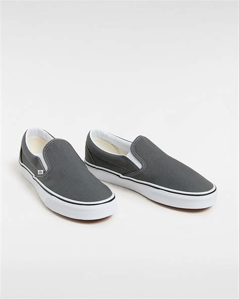 Canvas Classic Slip On Shoes In Grey Vans Uk