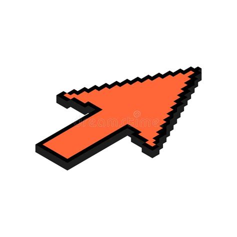 Arrow Isometric Pixel Icon Web Cursor Click Mouse Symbol Computer Pointer Vector Illustration