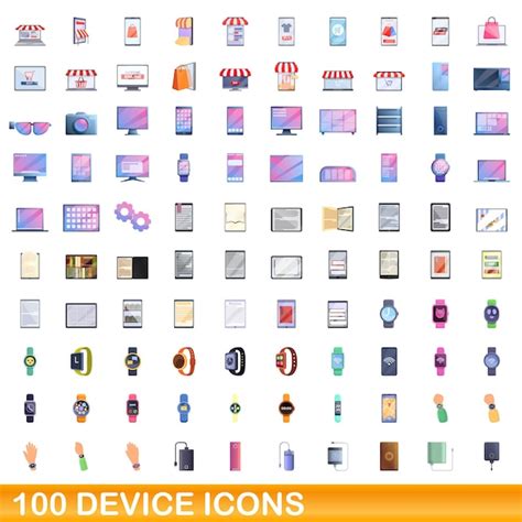 Premium Vector Device Icons Set Cartoon Style