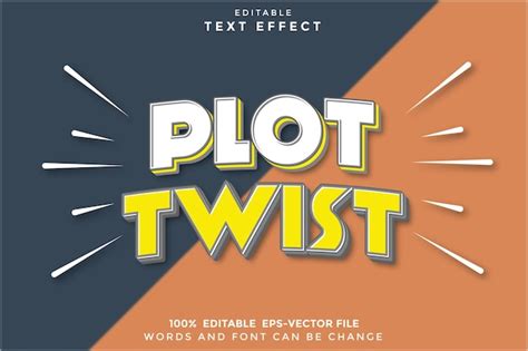 Plot Twist Effet De Texte Modifiable Style De Dessin Animé 3d Vecteur