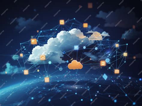 Premium Ai Image Seamless Data Flow Cloud Computing Technology Concept