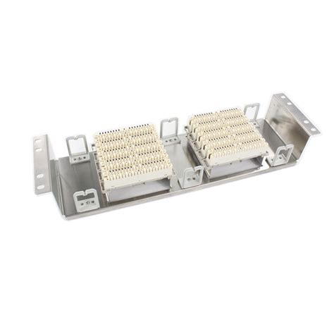 Rack Stainless Steel 100 Pairs Telephone Patch Panel Krone Voice Module