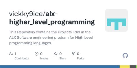 GitHub Vickky9ice Alx Higher Level Programming This Repository