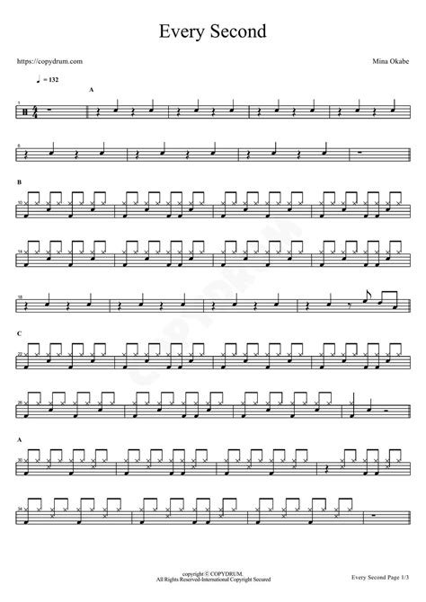 Mina Okabe Every Second Sheets By COPYDRUM