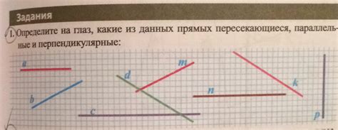 Определите на глаз какие из данных прямых пересекающиеся параллельные