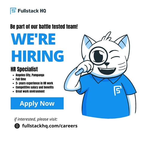📣 We Are Hiring Fullstack Hq Is Looking For An Hr Specialist The Hr