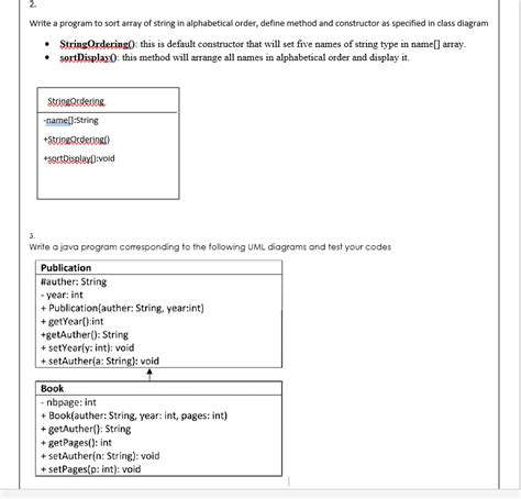 Solved 2 Write A Program To Sort Array Of String In