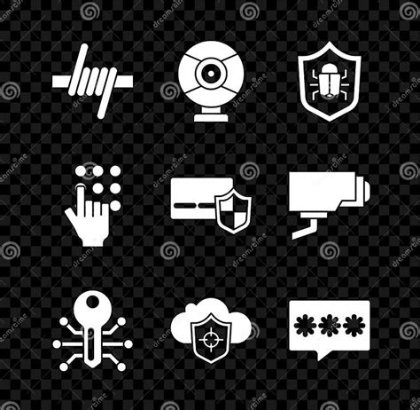 Set Barbed Wire Security Camera System Bug Smart Key Cloud And