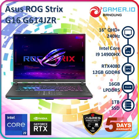 Promo Asus Rog Strix G16 G614jzr I9 14900hx Rtx4080 32gb 1tb 16 Qhd