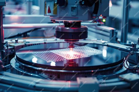 Premium Photo Robotic Manufacturing Of Semiconductors And Computer Chips From Silicon Wafers