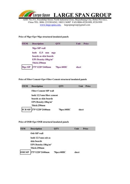 Sips Panel Price Pdf
