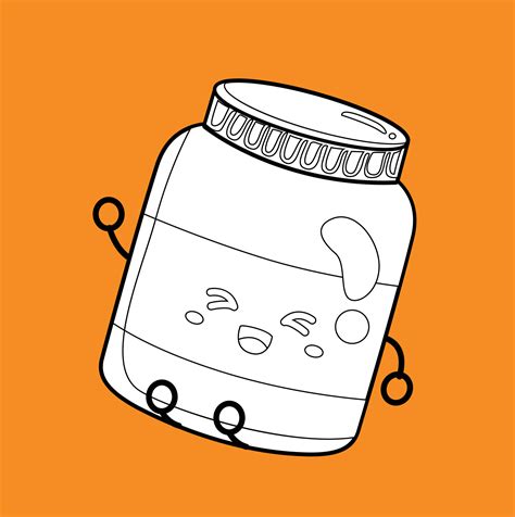 Cute Jam Bread Bottle Food Breakfast Menu Planner Cartoon Digital Stamp Outline 28627552 Vector