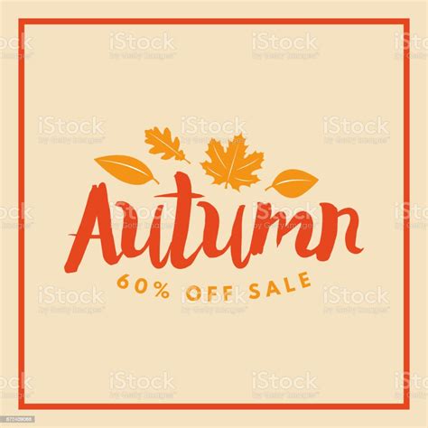 Insigne De Vente Automne Typographie De Rabais De Saison Carte Bannière