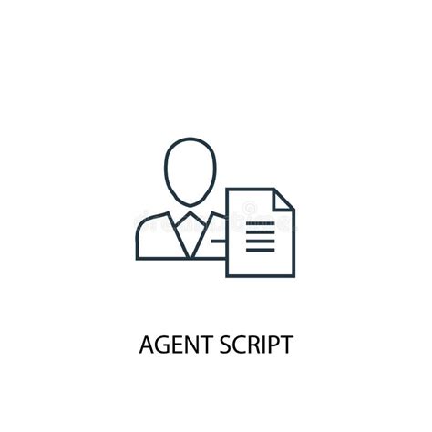 agent script concept line icon simple stock vector illustration of
