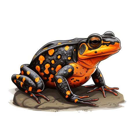 Simple Fire Bellied Toad Clip Art With White Margins Stock Illustration