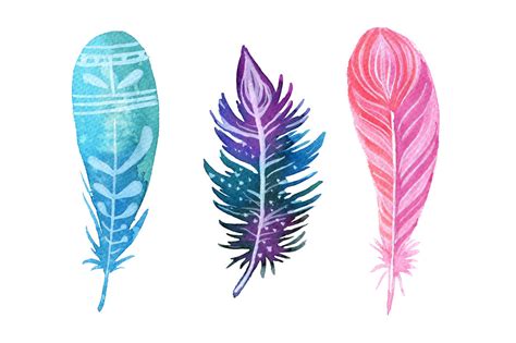 Feathers Clipart Boho Clipart Watercolor Feather Png Bundle The Best