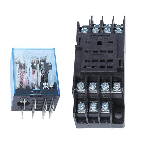 4pdt 14 Pin Din Rail Relay With Base 12v Dc Electronics Relays