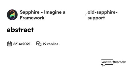 `abstract` Sapphire Imagine A Framework