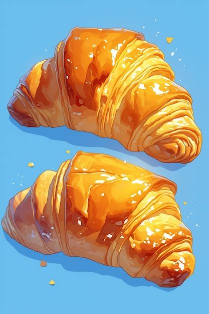 Premium Vector French Croissant And Flaky Pastry