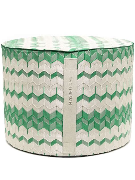 Missoni Home Zigzag Design Cylinder Shape Pouf White FARFETCH