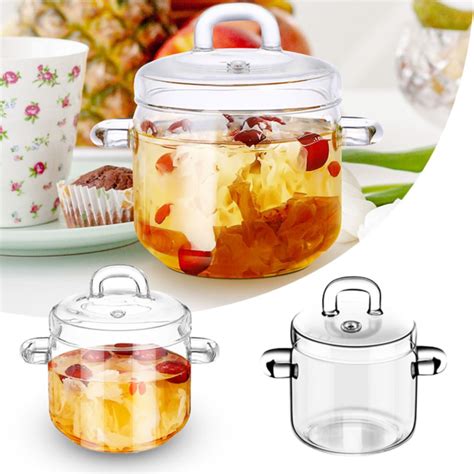 Bcmmklpp Clear Glass Simmer Pot For Stove Potpourri Cooking Saucepan