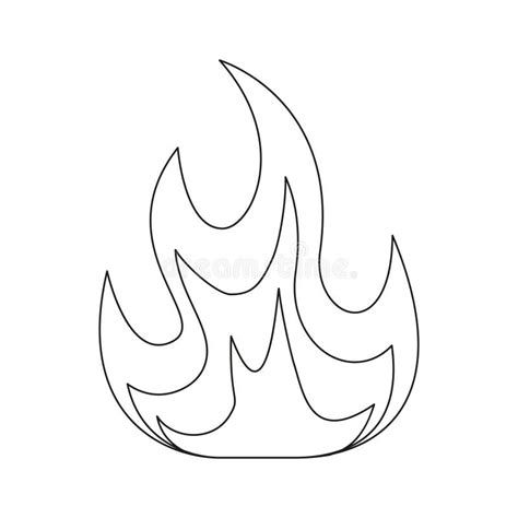 Fire Line Symbol Fire Flame Outline Shape Warning Linear Sign Stock