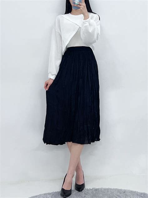 당일출고오피스룩3color 구아바 잔주름 주름 플레어 롱 스커트 치마봄스커트여름스커트봄치마여름치마캉캉스커트속바지