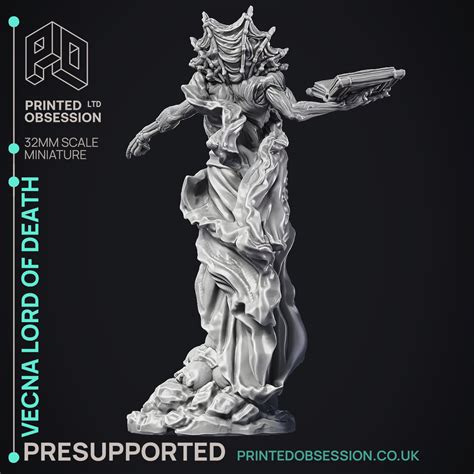 📈 Vecna Lich Liches Presupported Illustrated And Stats 32mm Scale・ 3d File For 3d