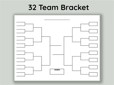 Sports Bracket Printable 8 16 32 Team Bracket Tournament Bracket