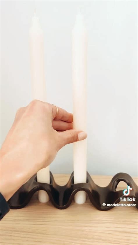 Candlestick Made Of Clay Diy Diy Candles Diy Air Dry Clay Clay
