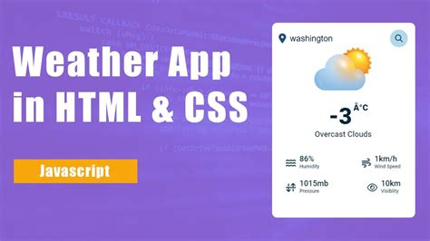Weather App Using Html Css And Javascript Weather App In Javascript