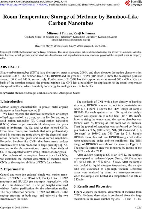 Room Temperature Storage Of Methane By Bamboo Like Carbon Nanotubes