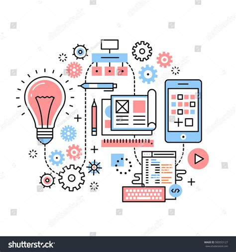 Mobile App Development Process Concept Big Stock Vector Royalty Free