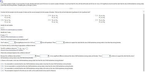Solved Consider The First Sample To Be The Sample Of Males Chegg Com
