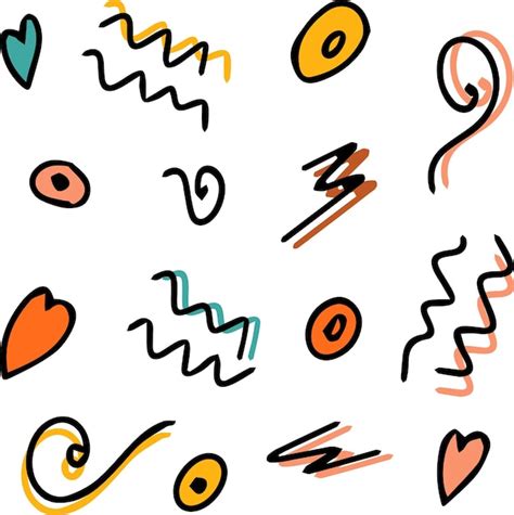 Premium Vector Set Of Additional Multicolored Doodle Elements