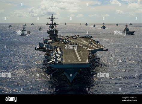The Nimitz Class Aircraft Carrier Uss Carl Vinson Cvn 70 Leads A