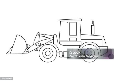 로더 차량 산업용 불도저 굴착 운송 선화 채색 굴착기 로더 트럭 굴삭기 트랙터를 작업하십시오 벡터 그림 건설 산업에 대한 스톡 벡터 아트 및 기타 이미지 Istock