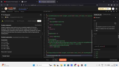 Testing 1 Knapsack Problem Using 1d Dp Kailash Joshi Posted On The