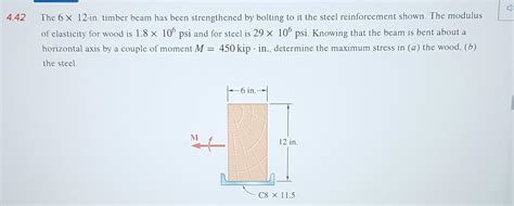 Solved The 6×12 In Timber Beam Has Been Strengthened By
