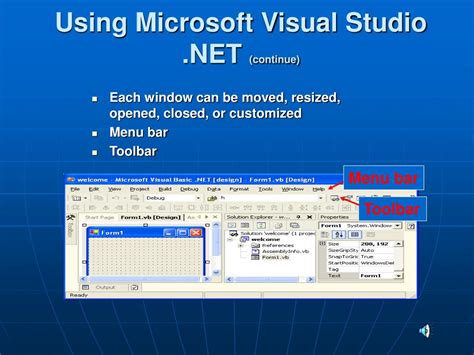PPT Using Microsoft Visual Studio NET PowerPoint Presentation Free