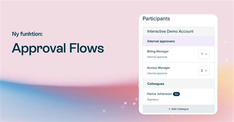 Approval Flows Godkännandeflöden som underlättar Oneflow