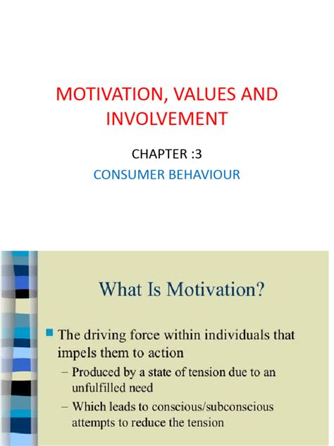 Motivation Values And Involvement Bba 6th Pdf