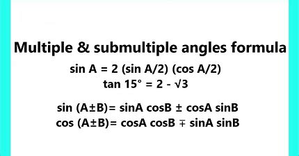 Formulae involving multiple and sub-multiple angles - Vrindawan ...