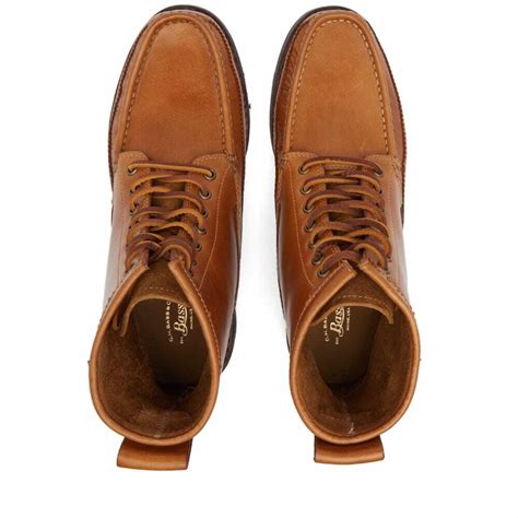 Bass Weejuns Mens Camp Moc Iii Ranger Hi Boot In Mid Brown Leather