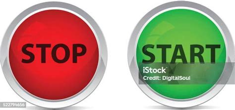 ปุ่มหยุดและเริ่มต้น ภาพประกอบสต็อก ดาวน์โหลดรูปภาพตอนนี้ ปุ่มเริ่ม ปุ่มกด ดัน การ