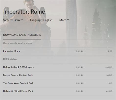 GOG Linux Imperator Rome Doesn T Show Image Thinks There Is An