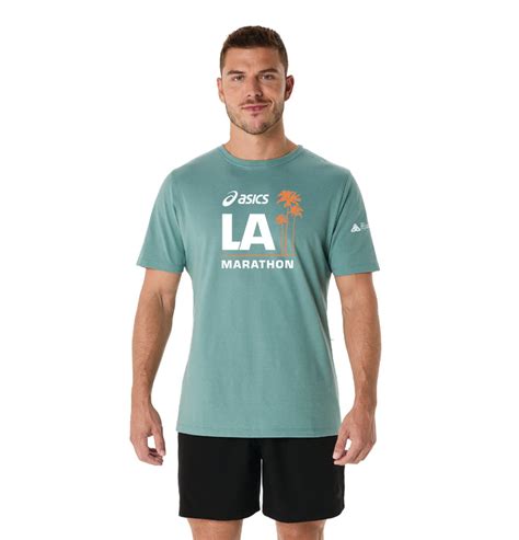2026 Asics Los Angeles Marathon Asics Mens Short Sleeve Tee Celadon